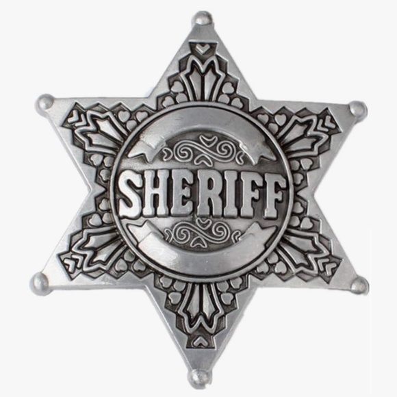 Accessories | Silver Pewter Western Sheriff Cop Star Badge Belt Buckle ...